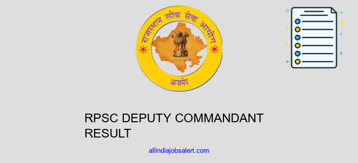 RPSC Deputy Commandant Result 2021 Cut Off Marks Merit List